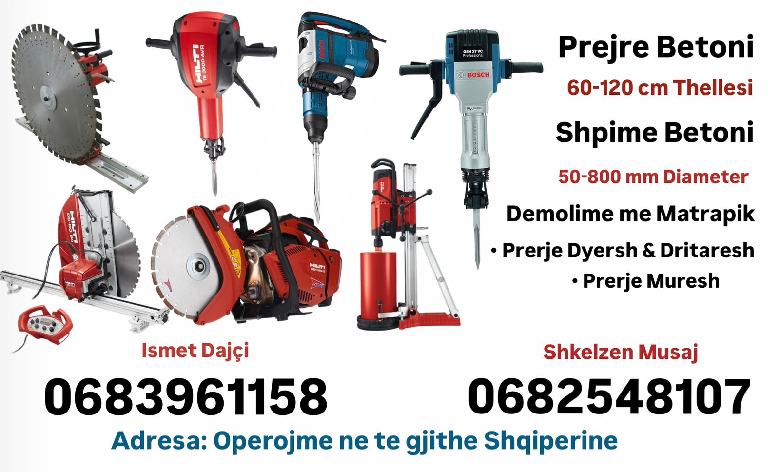 Prerje & Shpime Betoni | Demolim Profesional Shqipëri - Prerje Betoni ...